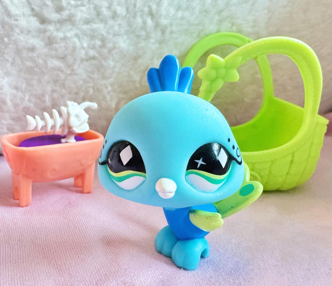 2007 Hasbro Littlest Pet Shop Blue Peacock Bird #463 With Accessories ...