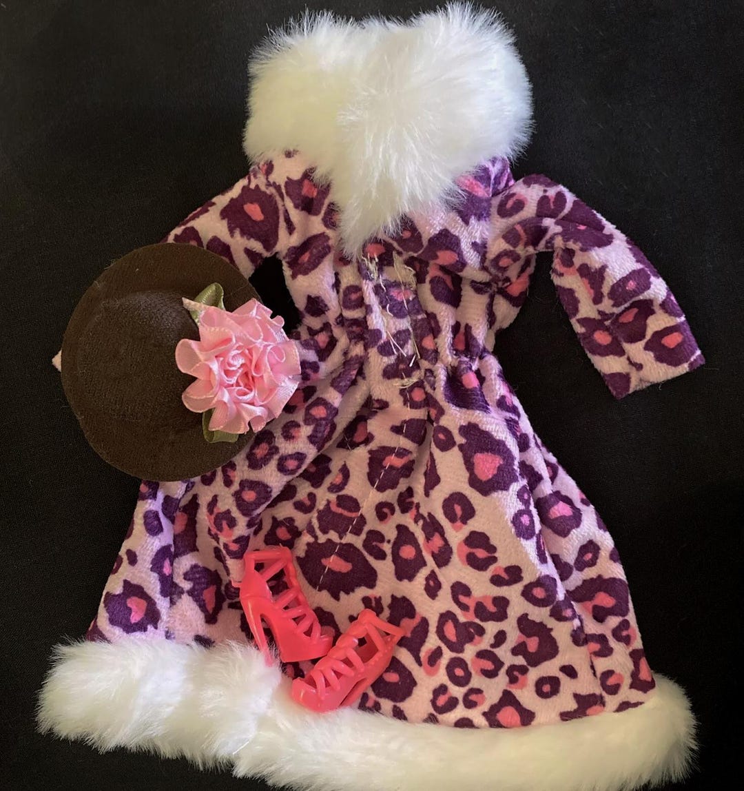 Barbie Doll Purple and Pink Animal Print Fur Coat - Etsy