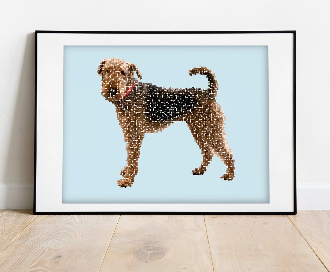 Airedale Terrier Dog Bubble Art Print | Instant Digital Download ...