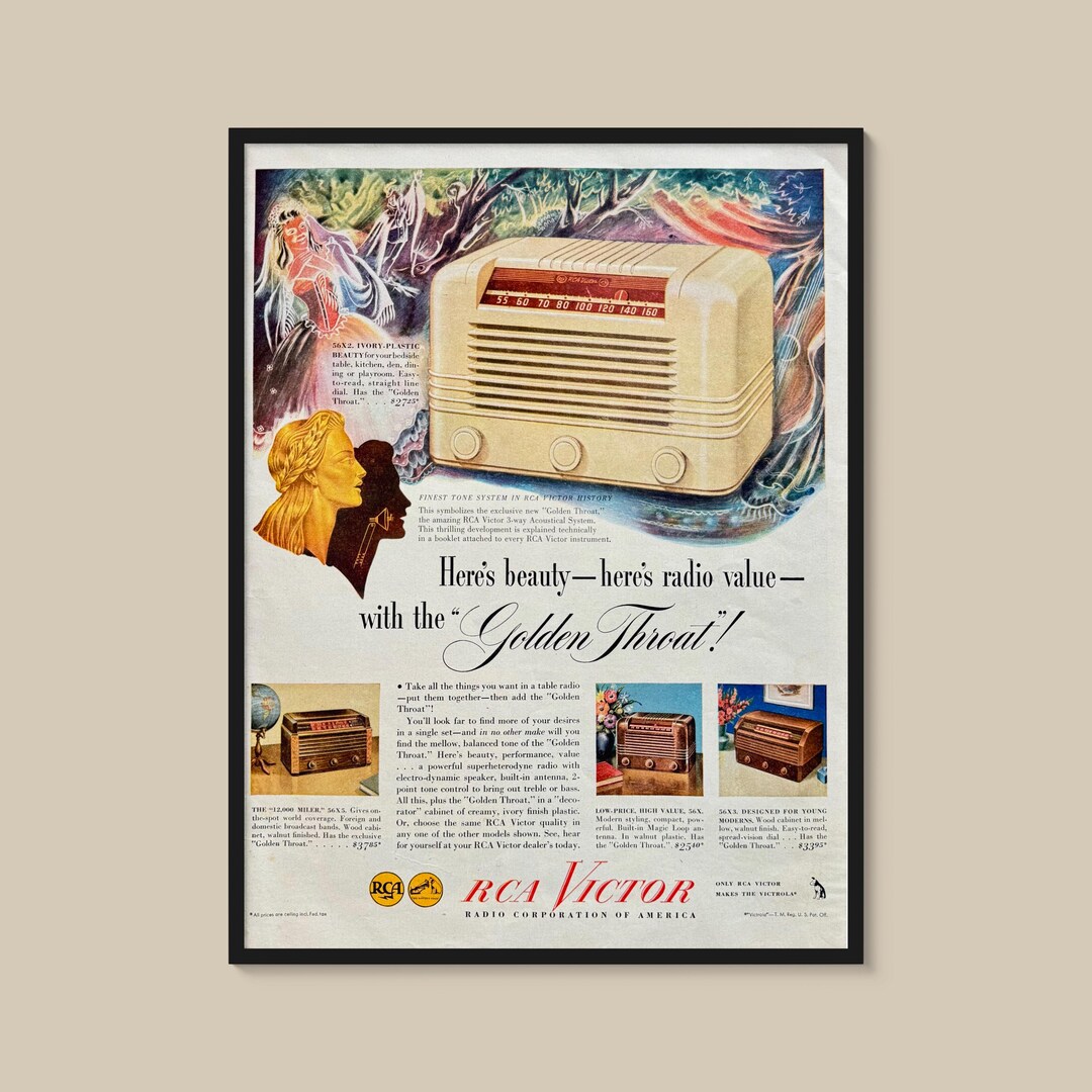 Vintage 1946 RCA Victor Radio and Goodyear Original Magazine ...