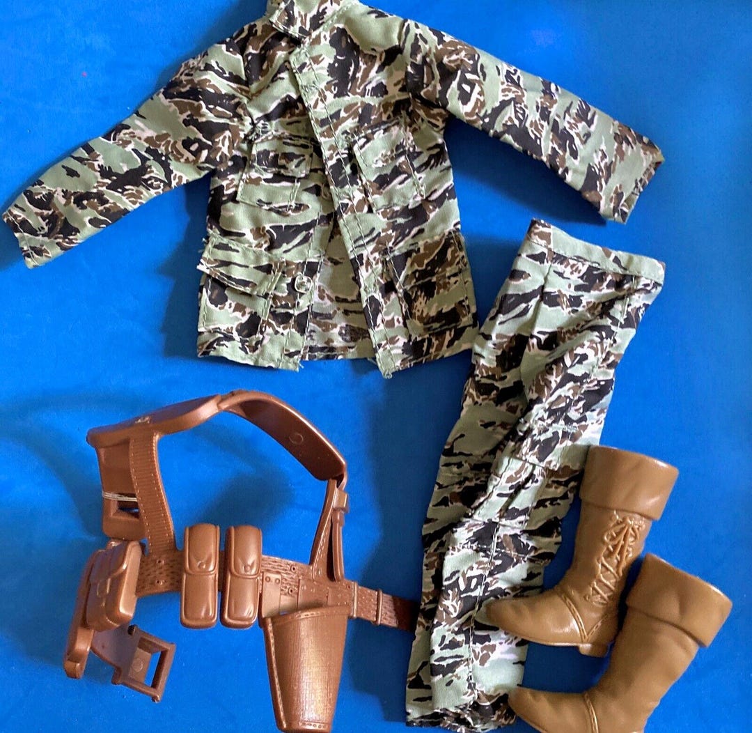 Vintage GI Joe Original Green Camouflage Jacket, Pants, Boots and ...
