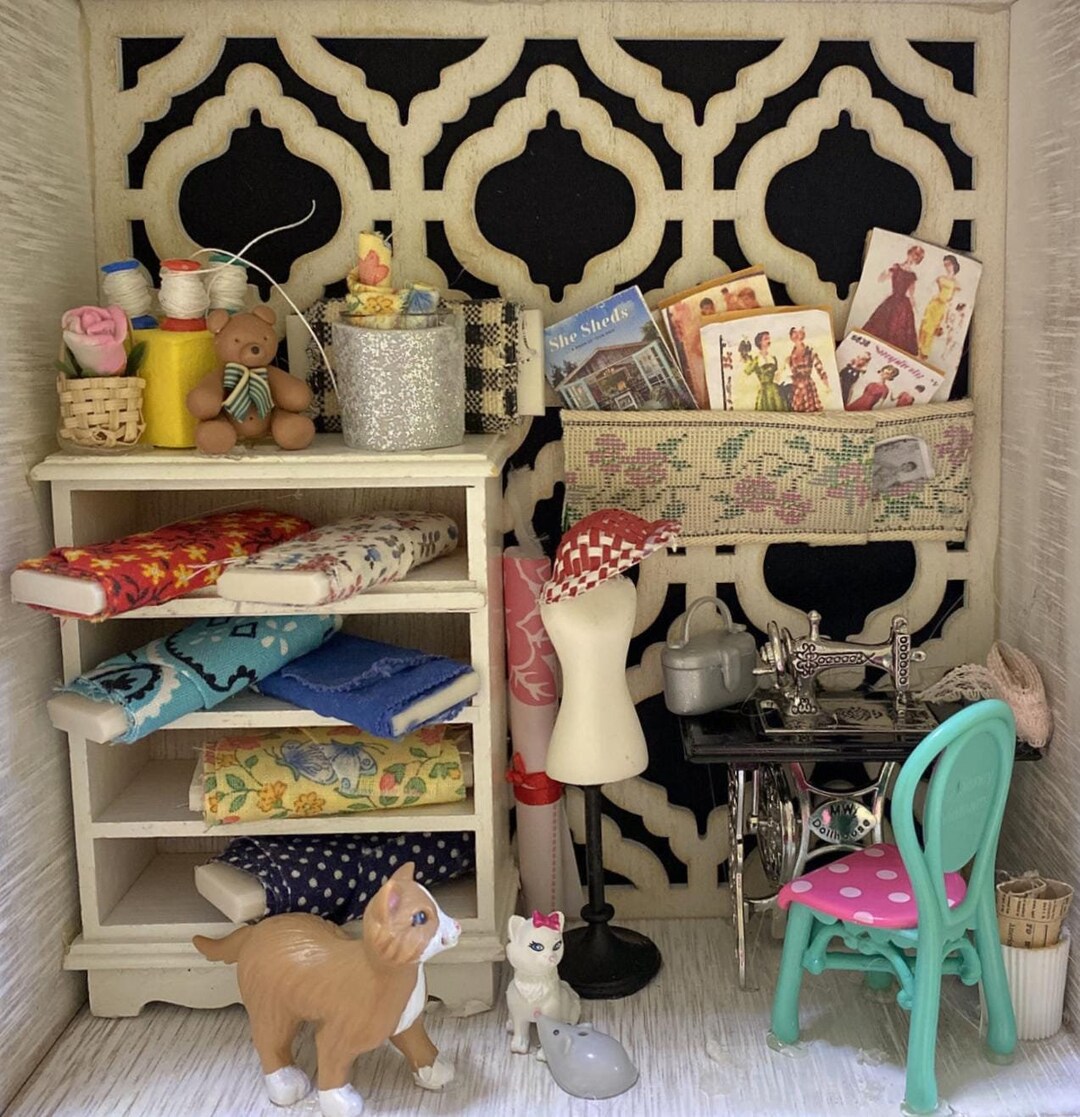 Handmade Artisan Sewing Room Diorama Display - Etsy
