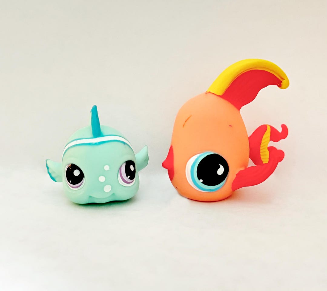 Hasbro Littlest Pet Shop Aqua Fish #1315 and Angelfish #643 - Etsy