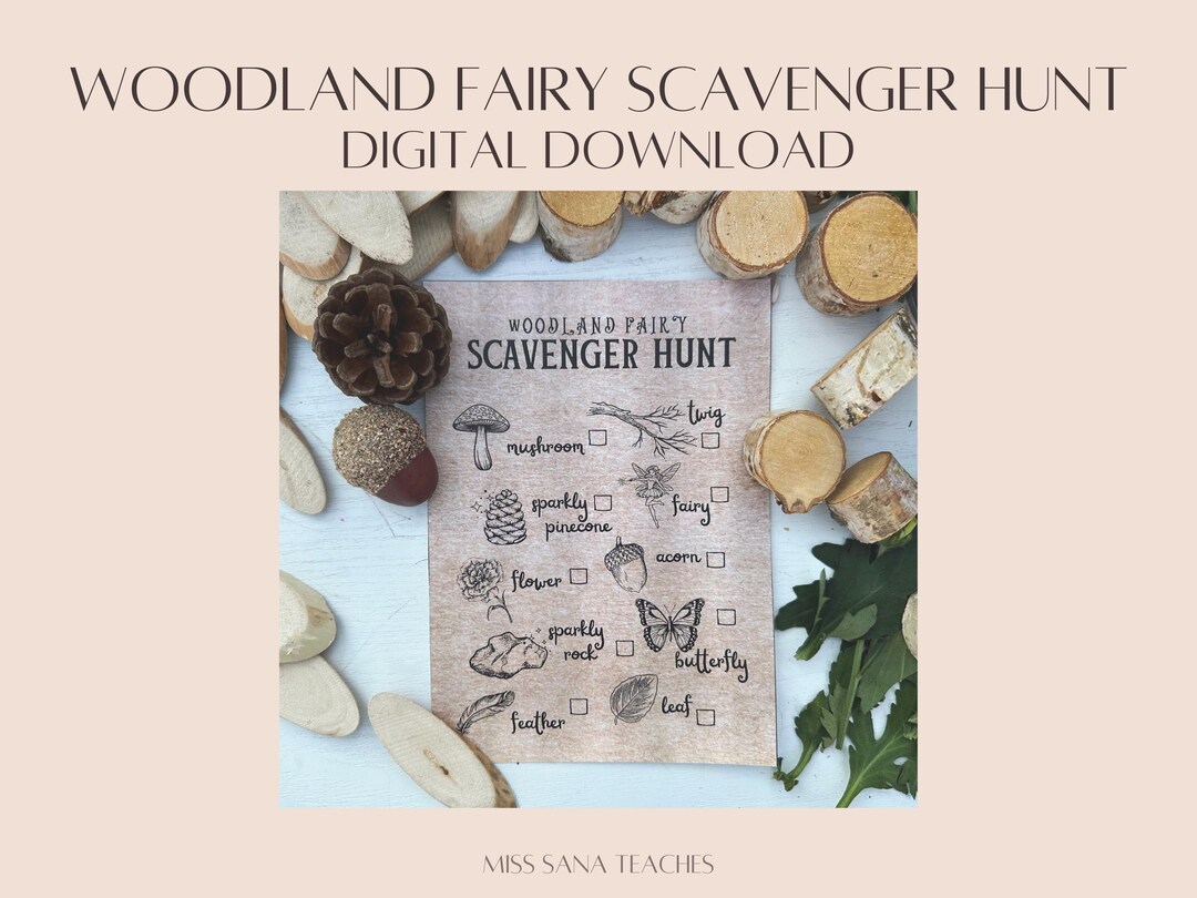 Woodland Fairy Forest Scavenger Hunt Printable Nature Enchanted ...
