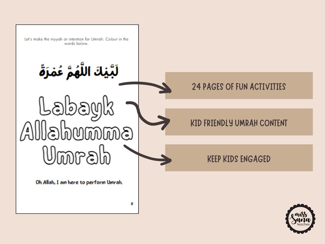 Umrah Activity Book Islamic Kids Coloring Printable - Etsy