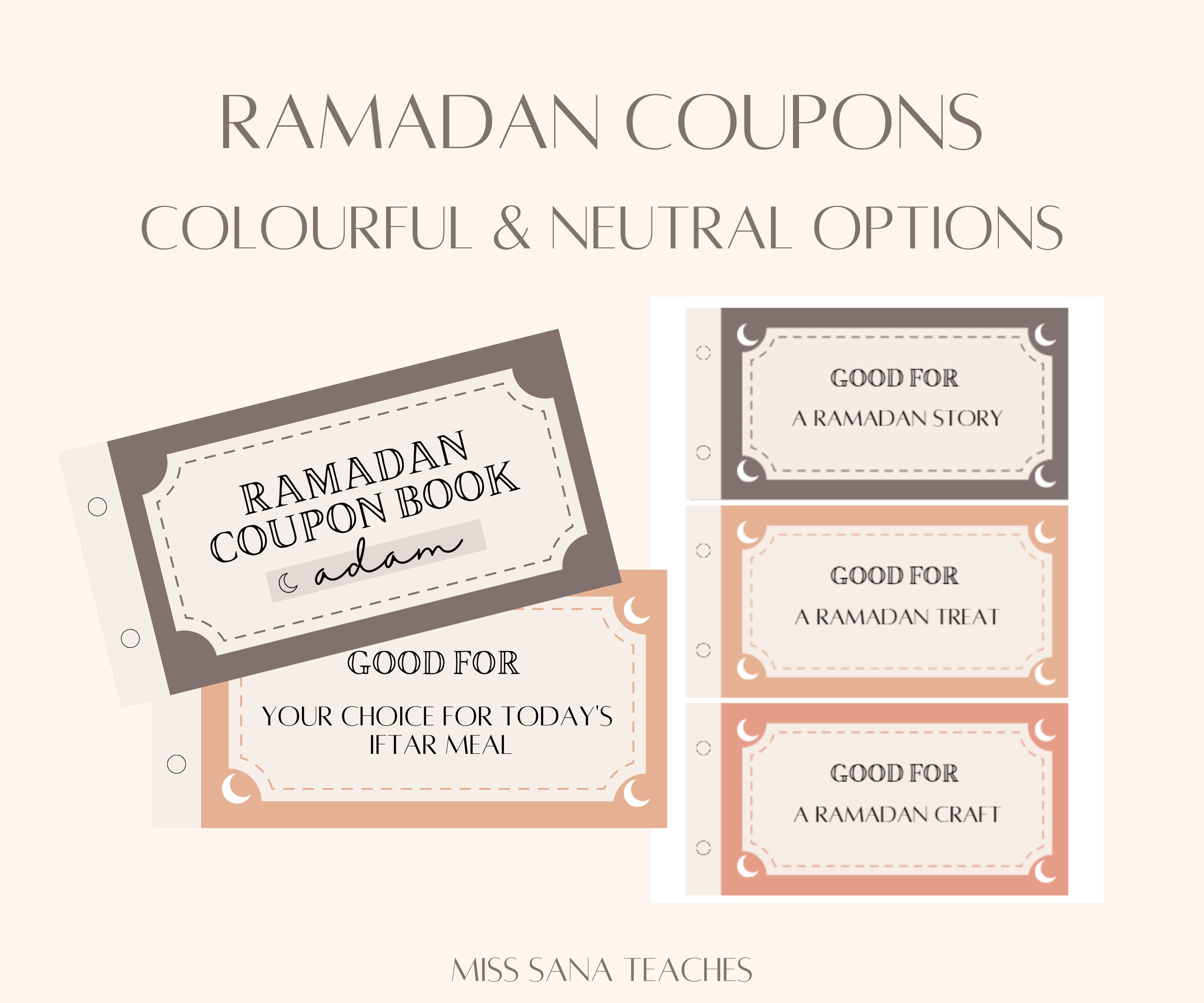 Ramadan Coupon Book Activity Printable Craft Eid Decoration Basket ...