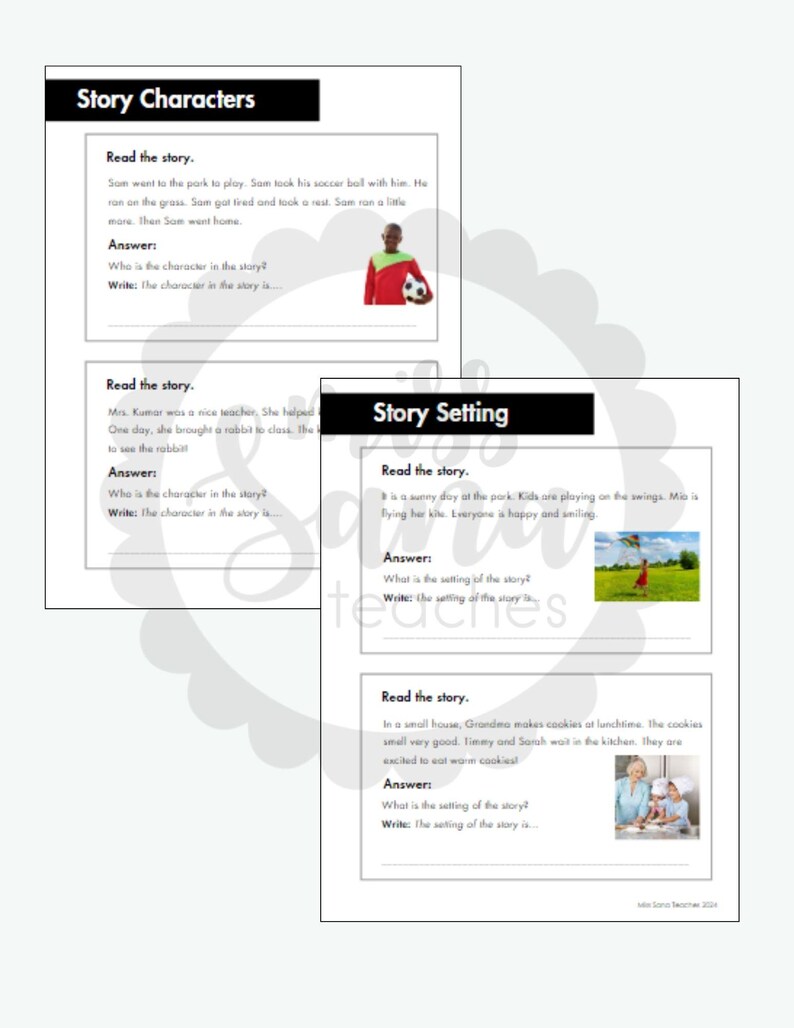Story Elements Worksheets Setting Character Plot Elementary Middle ...