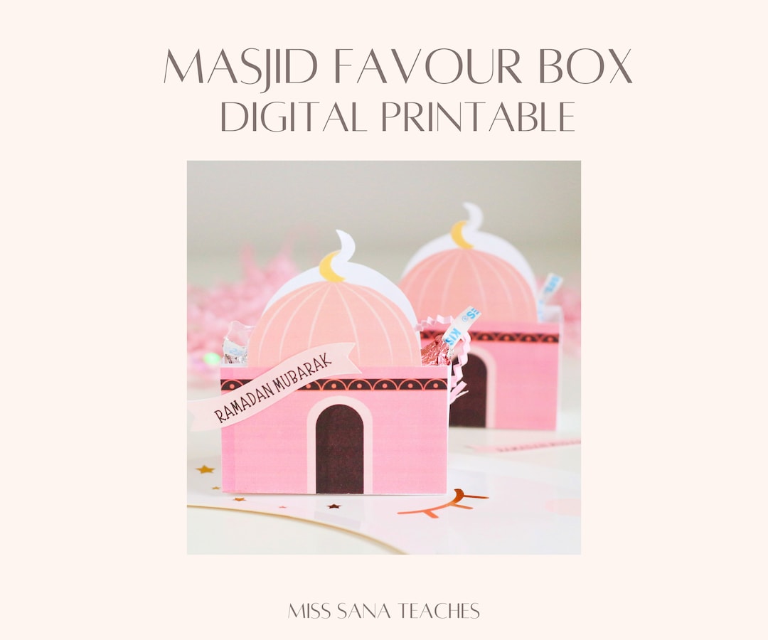Masjid Mosque Ramadan Favour Box Printable - Etsy