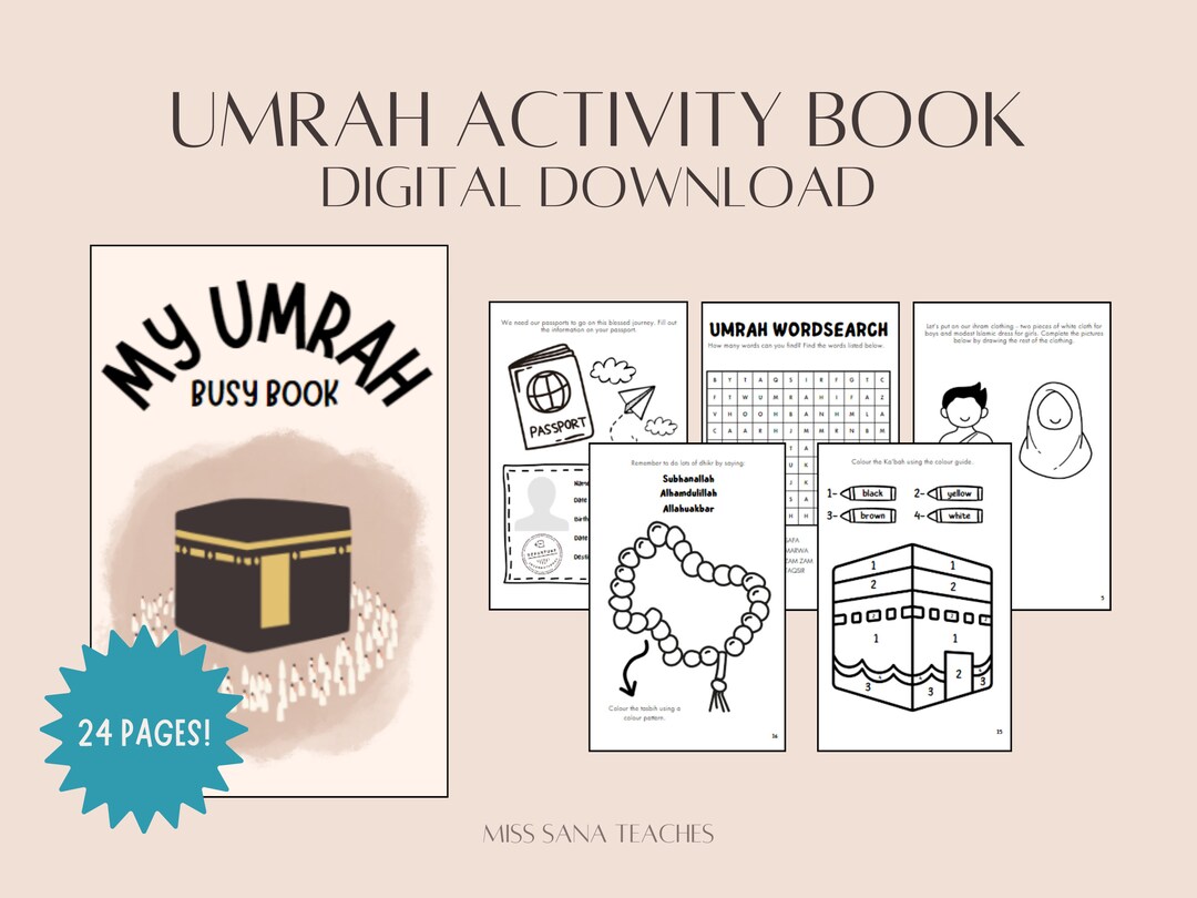 Umrah Activity Book Islamic Kids Coloring Printable - Etsy