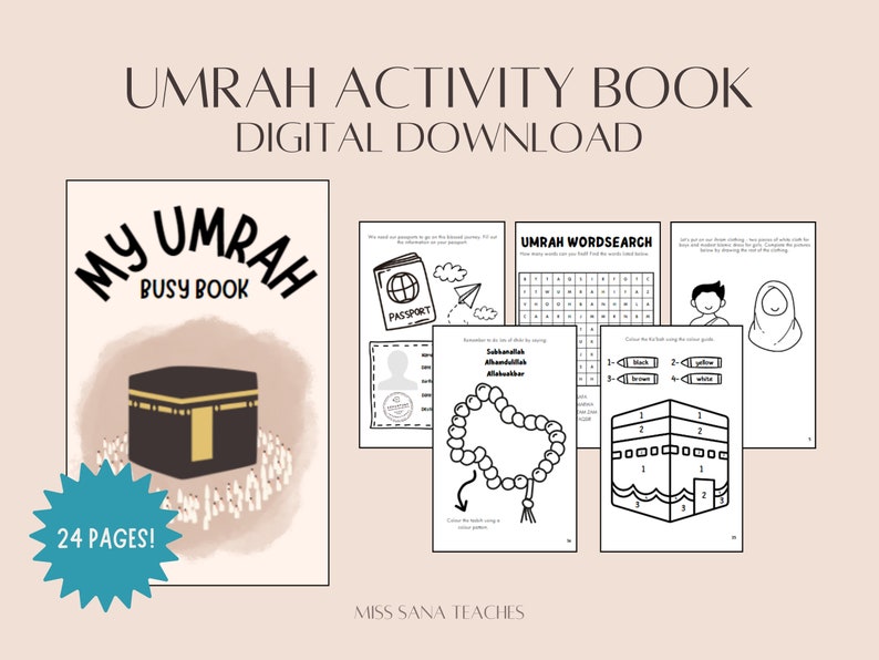 Umrah Activity Book Islamic Kids Coloring Printable - Etsy