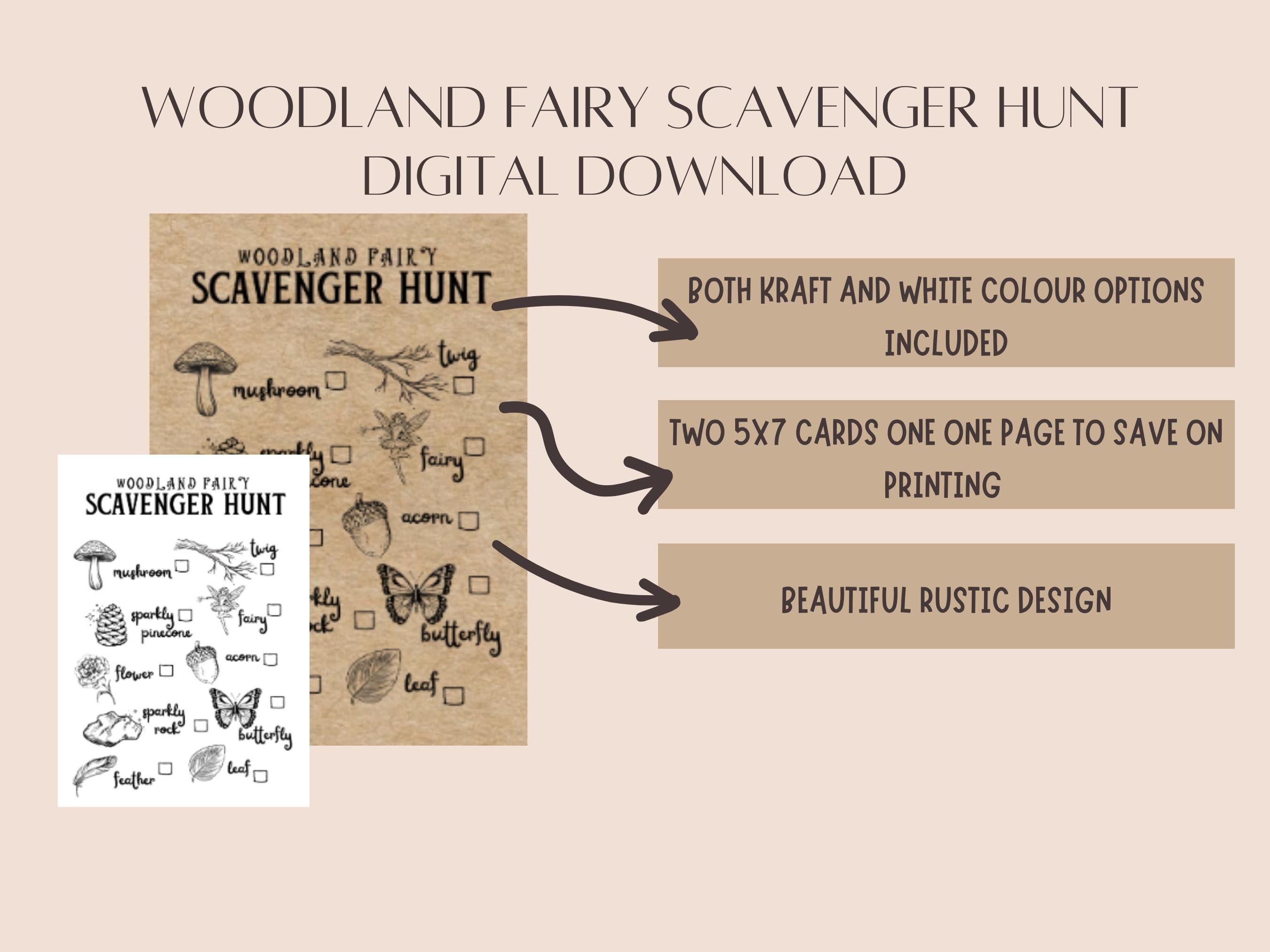 Woodland Fairy Forest Scavenger Hunt Printable Nature Enchanted ...