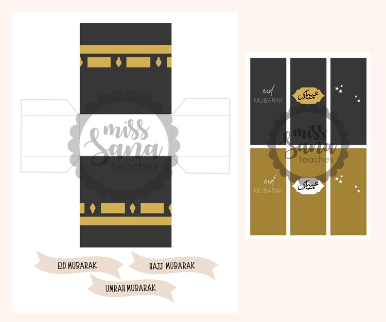 Kaaba Hajj Umrah Eid Al Adha Favour Favor Gift Box Printable - Etsy
