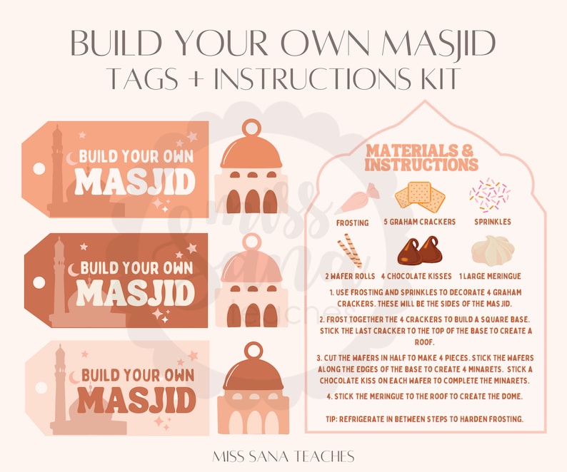 Build Your Own Masjid Printable Ramadan Islamic Activity - Etsy