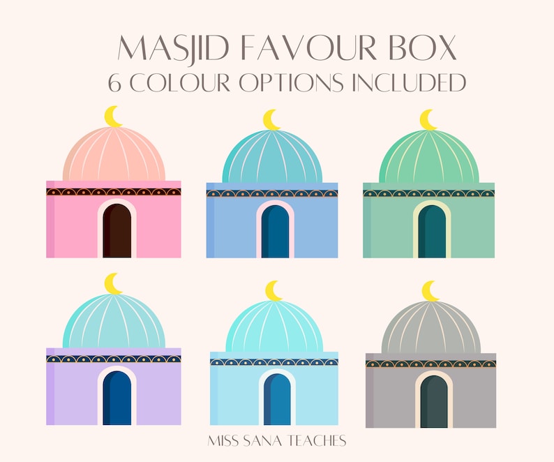 Masjid Mosque Ramadan Favour Box Printable - Etsy