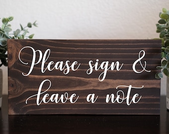 Please Sign and Leave a Note - Etsy
