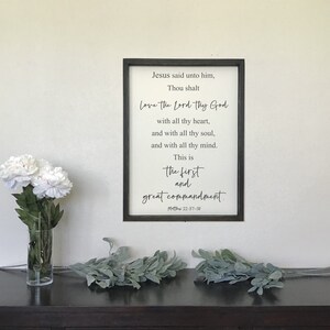 Matthew 22:37-38, Bible Verse Sign,scripture Wood Sign,scripture Wall ...