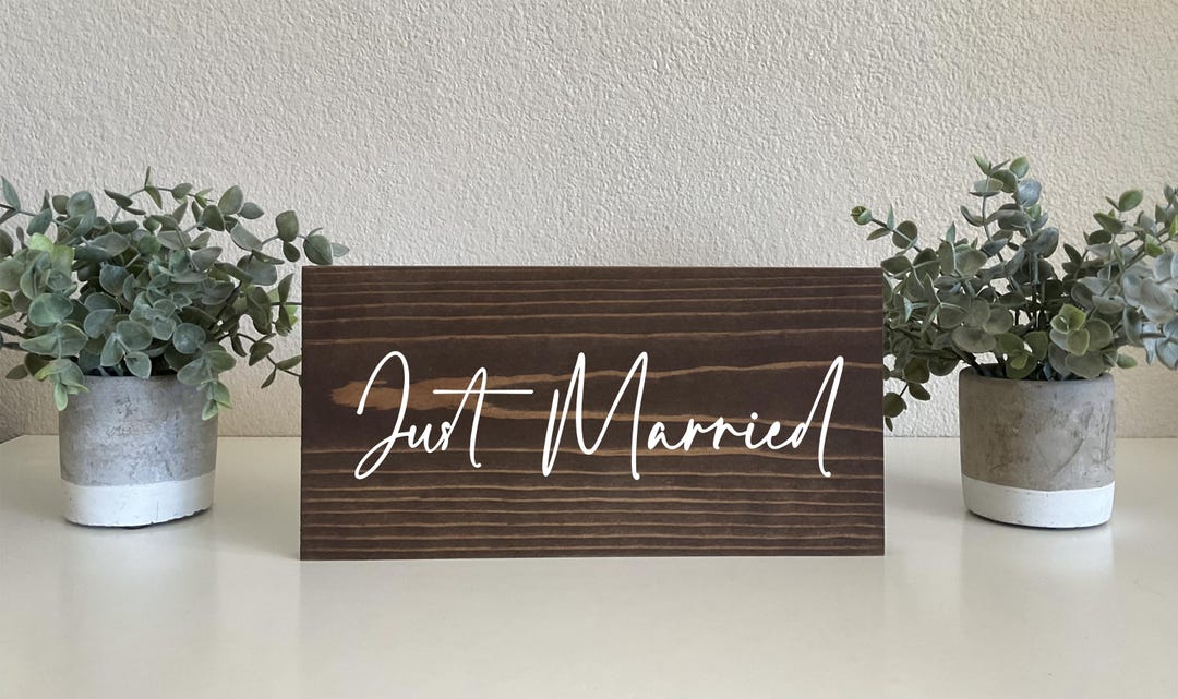 Just Married Wooden Signs - Etsy