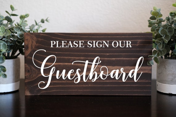 Please Sign Our Guestboard Wooden Signs Rustic Wedding Signs - Etsy