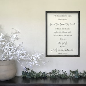 Matthew 22:37-38, Bible Verse Sign,scripture Wood Sign,scripture Wall ...