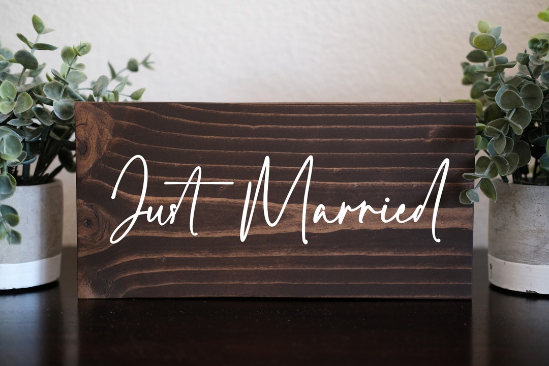 Just Married Wooden Signs - Etsy
