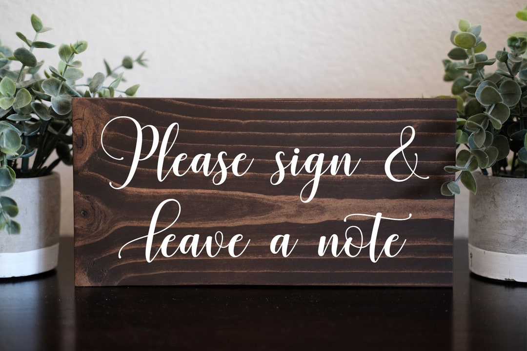 Please Sign & Leave a Note - Etsy