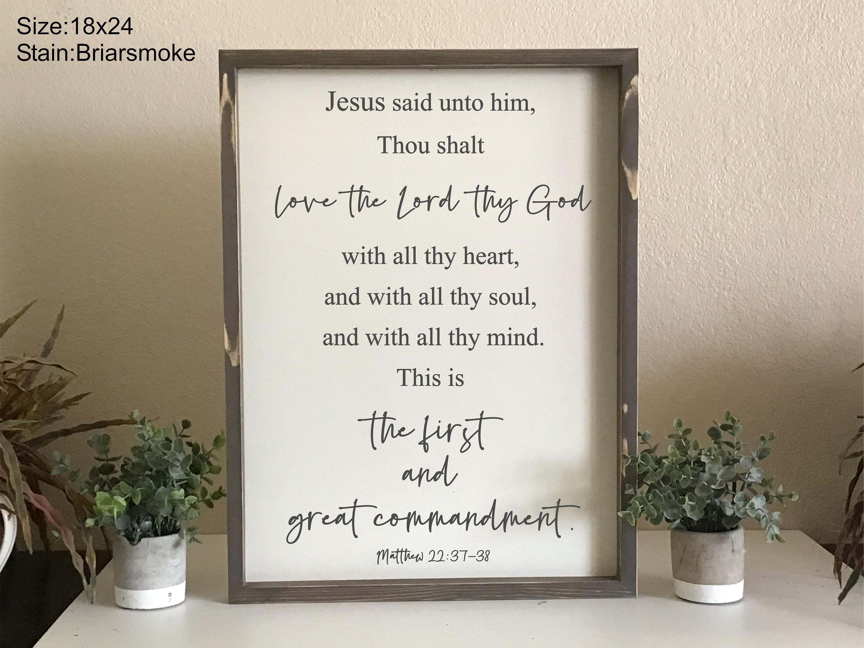 Matthew 22:37-38 Bible Verse Signscripture Wood - Etsy