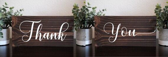 Thank You Wooden Sign Rustic Wedding Decor Wooden Wedding - Etsy UK