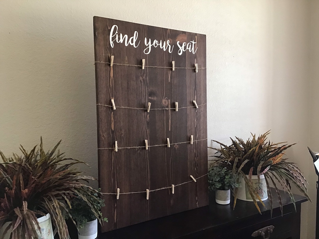 Wood Wedding Seating Chart Sign: Find Your Seat - Etsy
