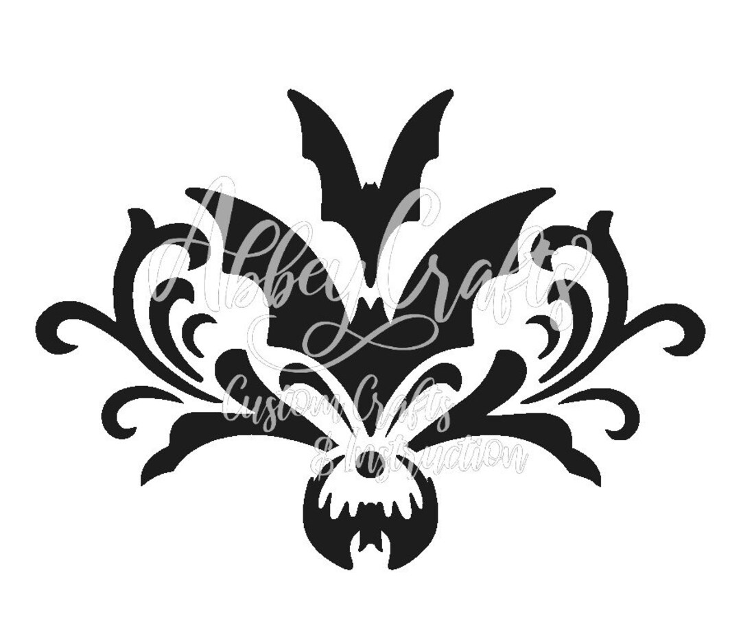 Bat Damask Pattern SVG CUT FILE - Etsy