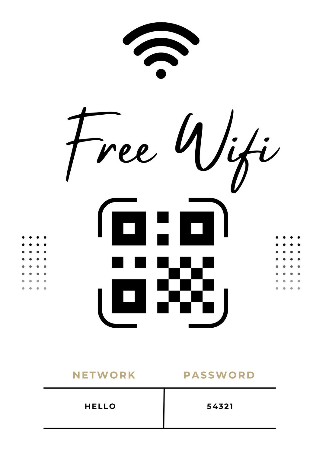 Wifi Password Sign | Editable Wifi Sign, Username and Password Sign ...