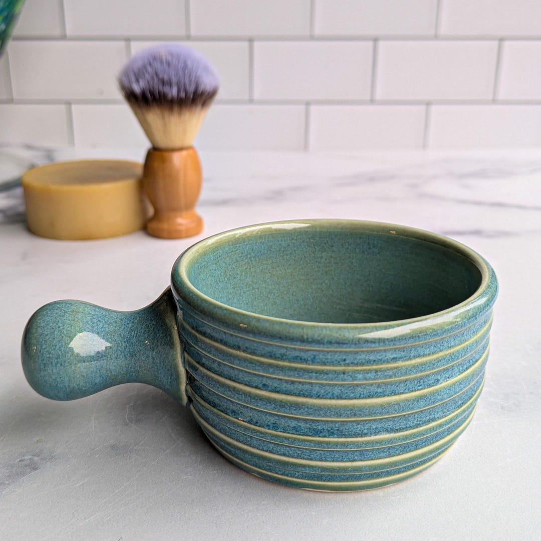 Handmade Stoneware Shave Mug: Caribbean Blue Glaze - Etsy