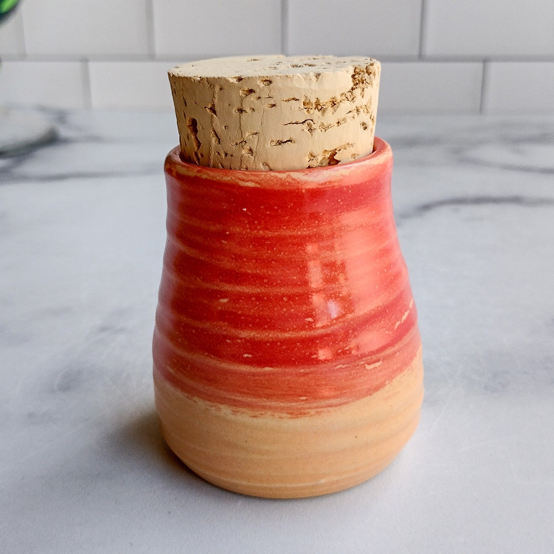 Ceramic Jar With Cork, Sherbert Glaze Stash Jar, Handmade Stoneware ...