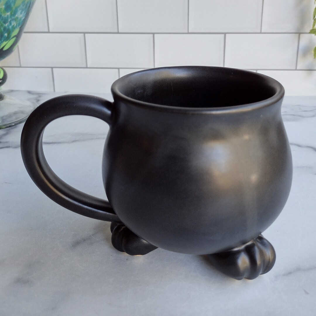 Cauldron Mug Black Satin Matte Glaze Handmade Ceramic Stoneware Pottery ...