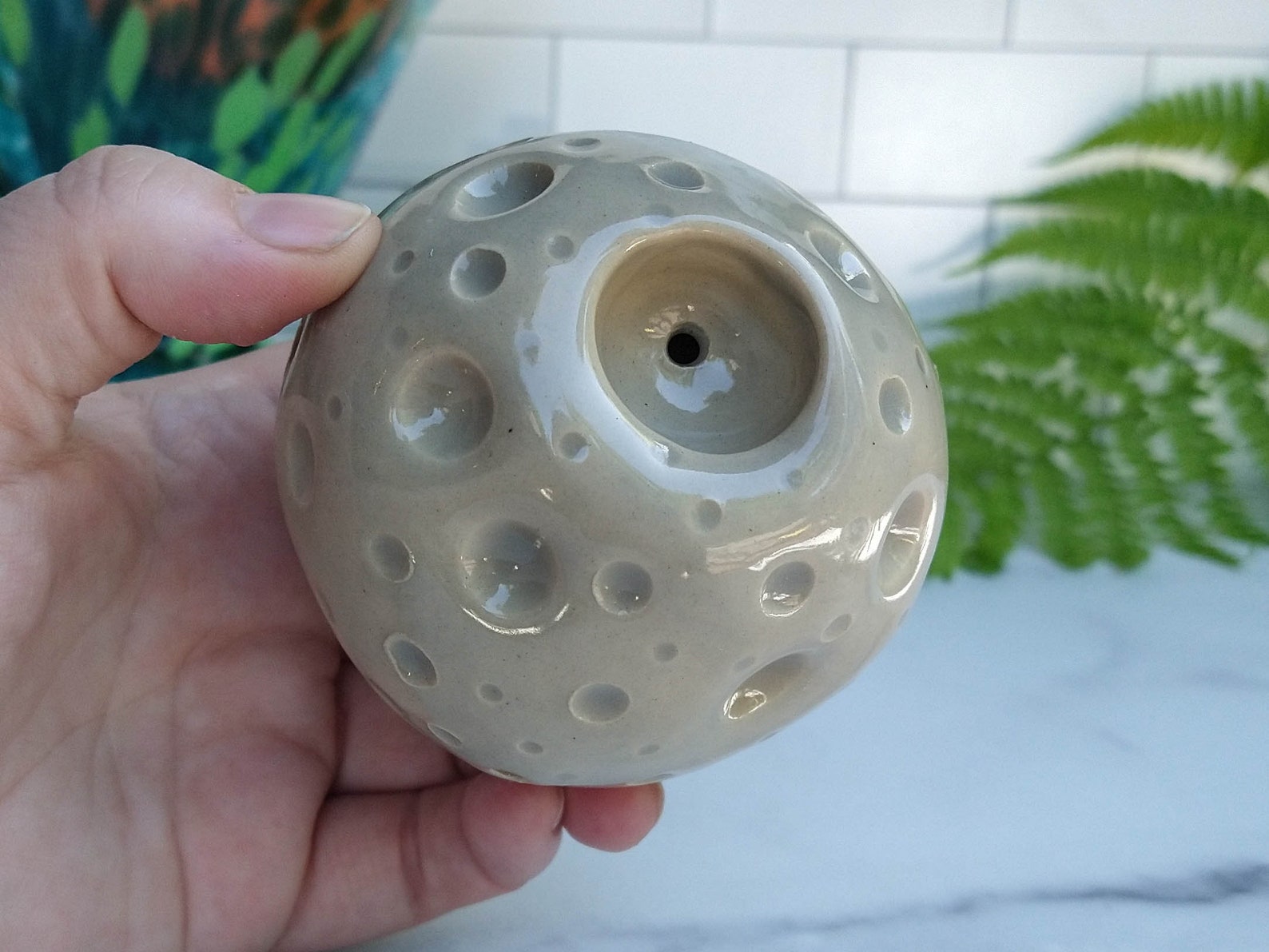 Moon Rock Pipe with Glossy Grey Glaze Ceramic Smokeware | Etsy