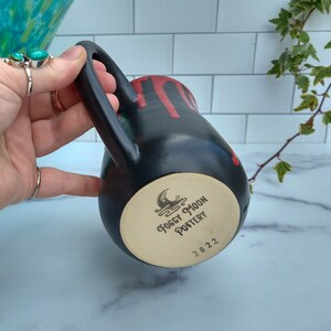 Vampire Mug Blood Red Drip on Black Satin Glaze Handmade - Etsy