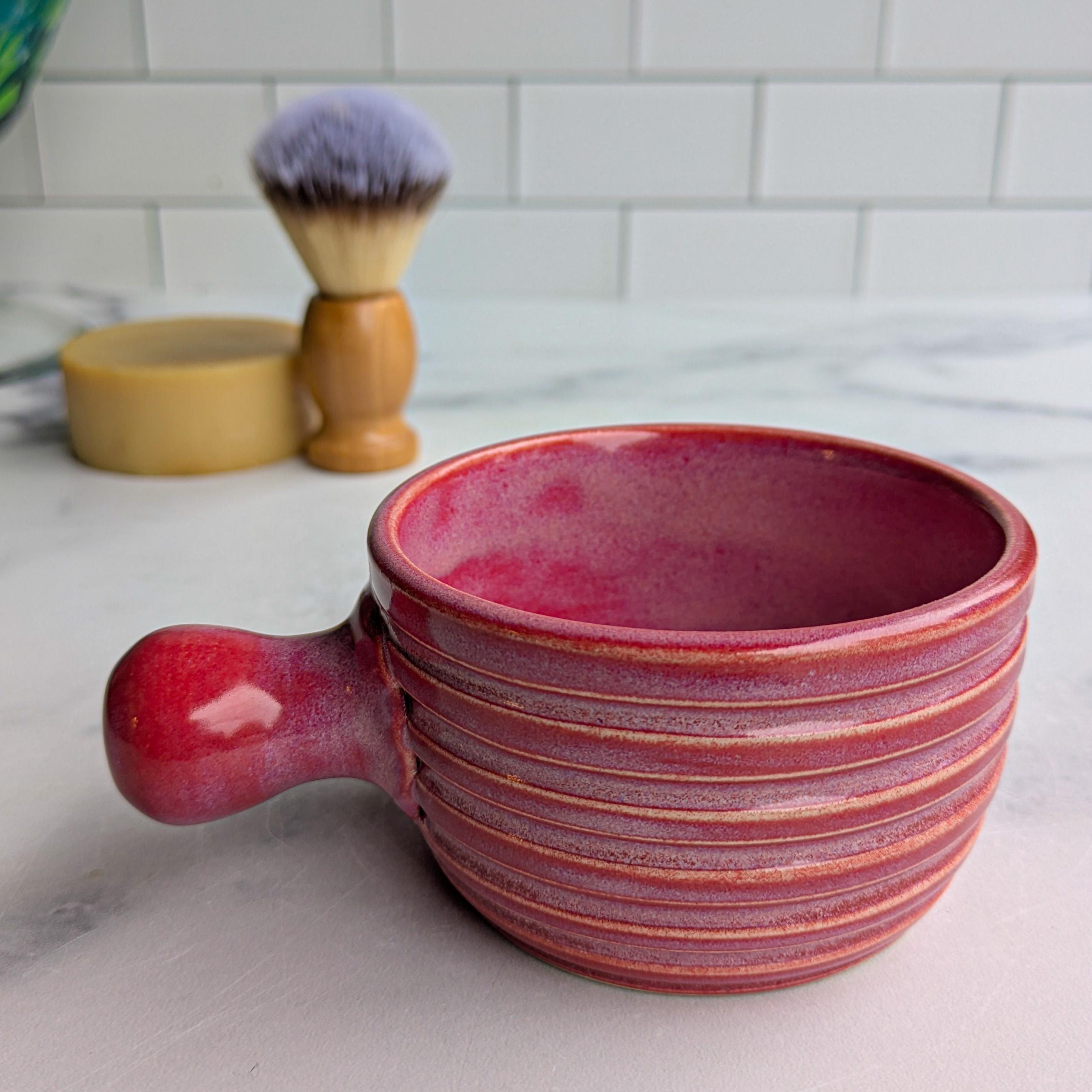 Handmade Ceramic Shave Mug, Rose Glaze Porcelain Cup - Etsy