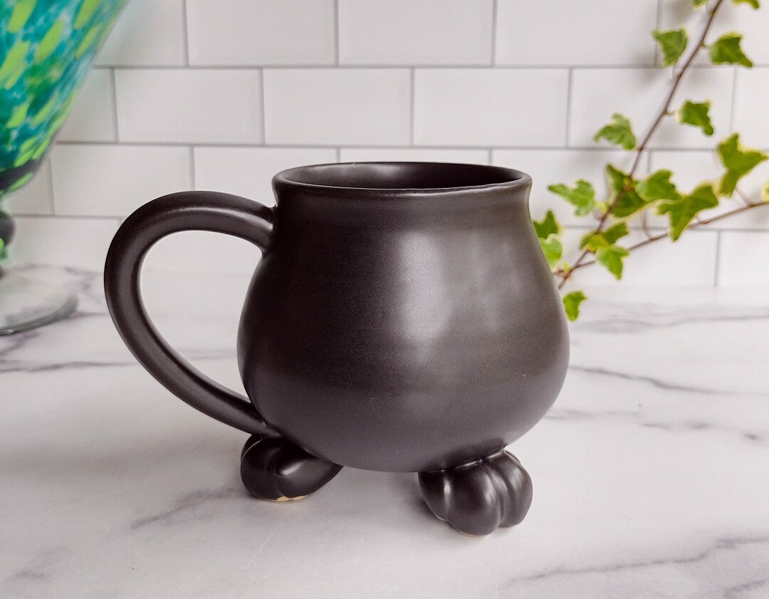 Cauldron Mug Black Satin Matte Glaze Handmade Ceramic - Etsy