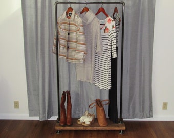 Industrial Clothing Rack with Shelf Retail Display | Etsy