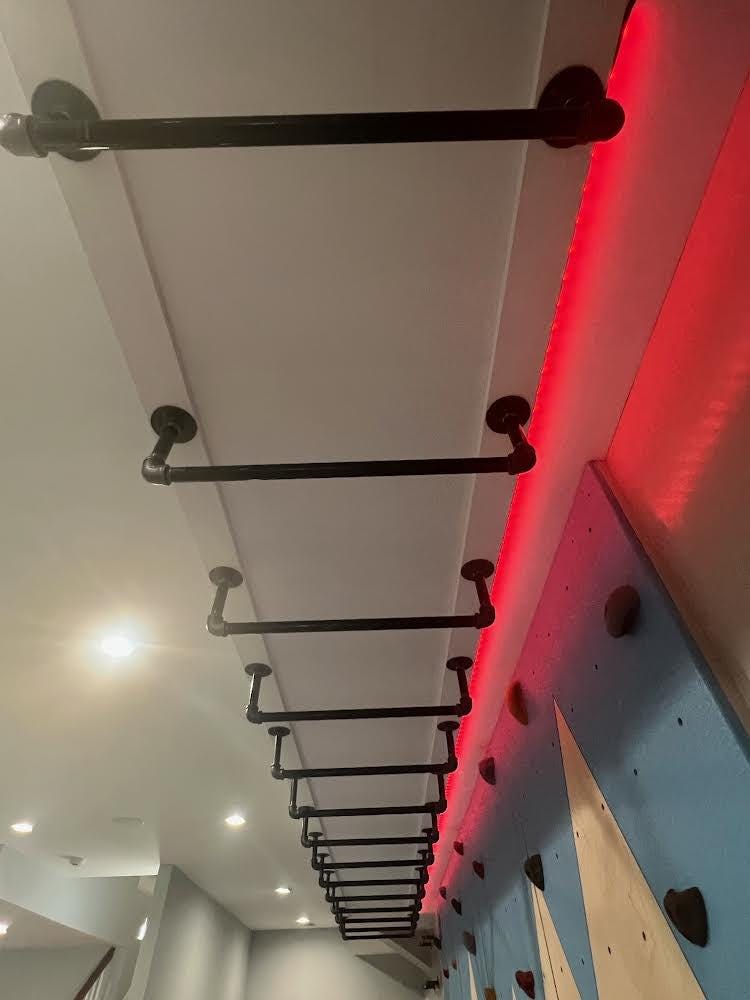 Indoor Steel Monkey Bars, Ceiling Mounted Climbing, Home Gym, Kids Play ...