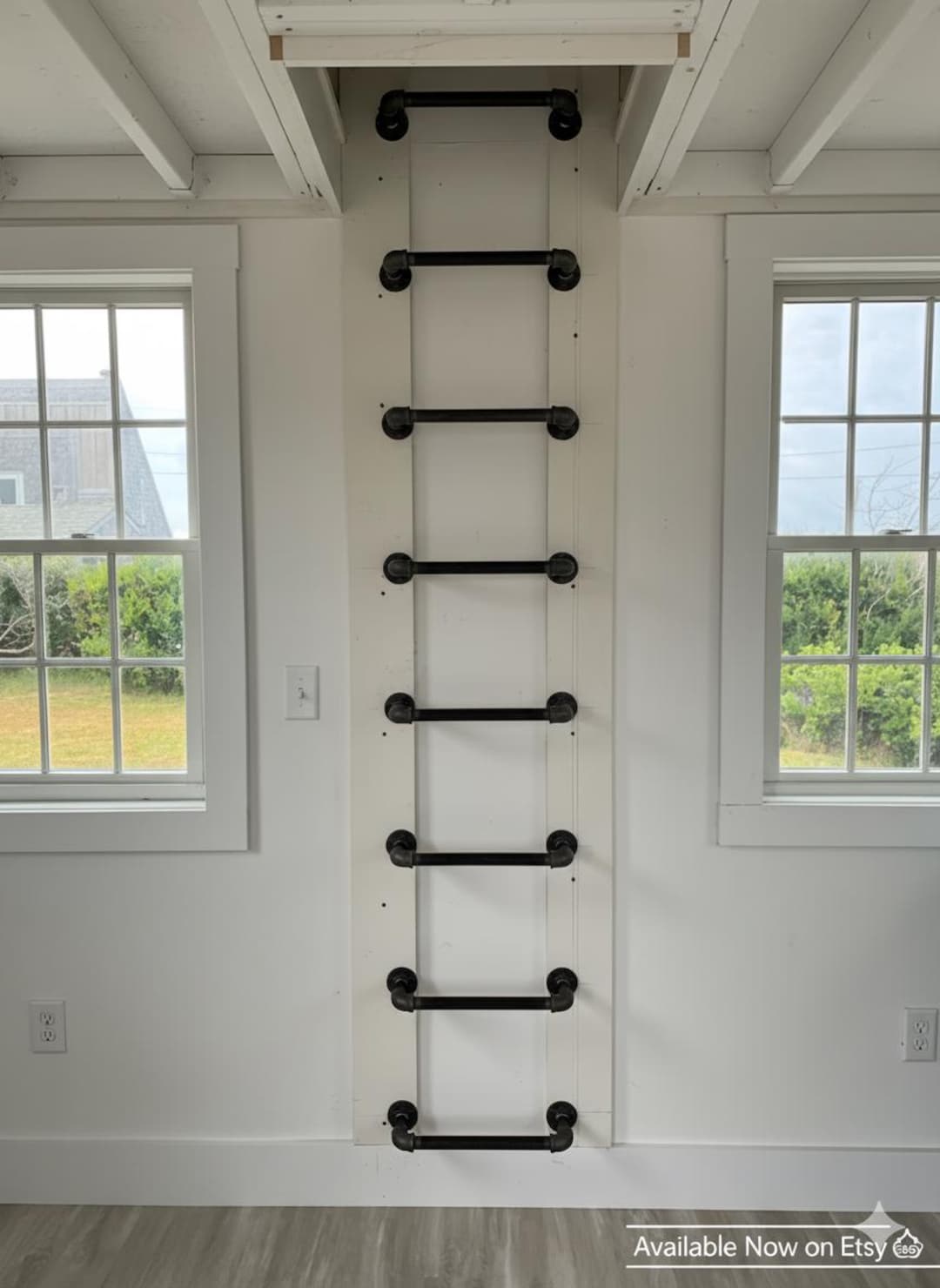 Wall-mounted Ladder, Industrial Steel Climbing Rungs, Kids and Adults ...