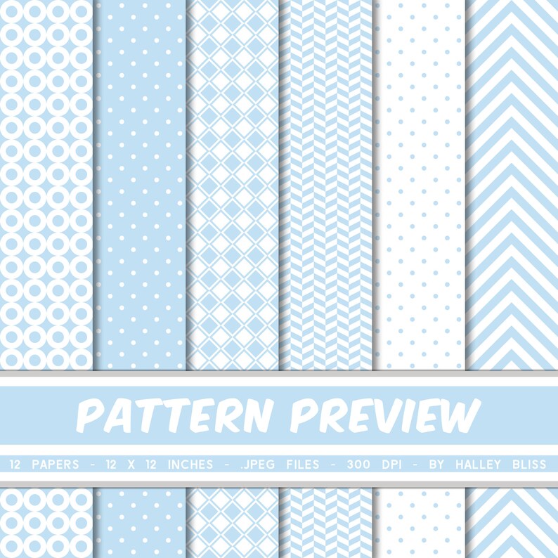 Baby Blue Geometric Digital Paper - Blue Geometric Pattern, Blue ...