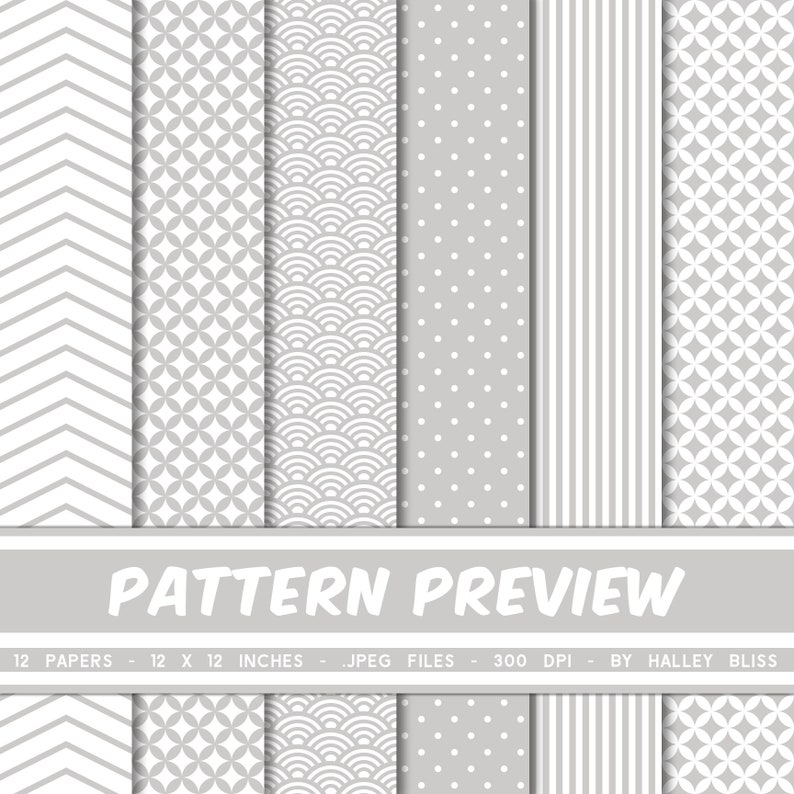 Grey Digital Paper Gray Digital Paper Digital Paper Pack - Etsy
