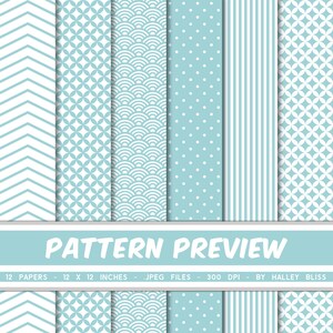 Mint Digital Paper - Mint Paper Pack, Mint Digital Patterns, Mint ...