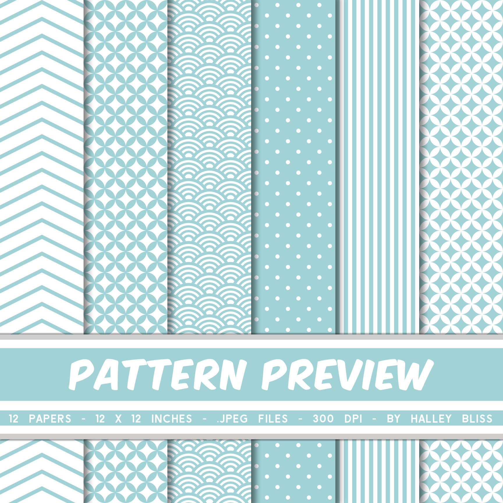 Mint Digital Paper Mint Paper Pack Mint Digital Patterns - Etsy