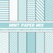 Mint Digital Paper - Mint Paper Pack, Mint Digital Patterns, Mint ...