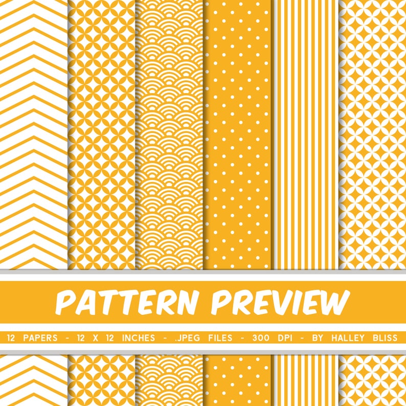 Mustard Yellow Digital Paper - Mustard Yellow Scrapbook Paper, Yellow ...