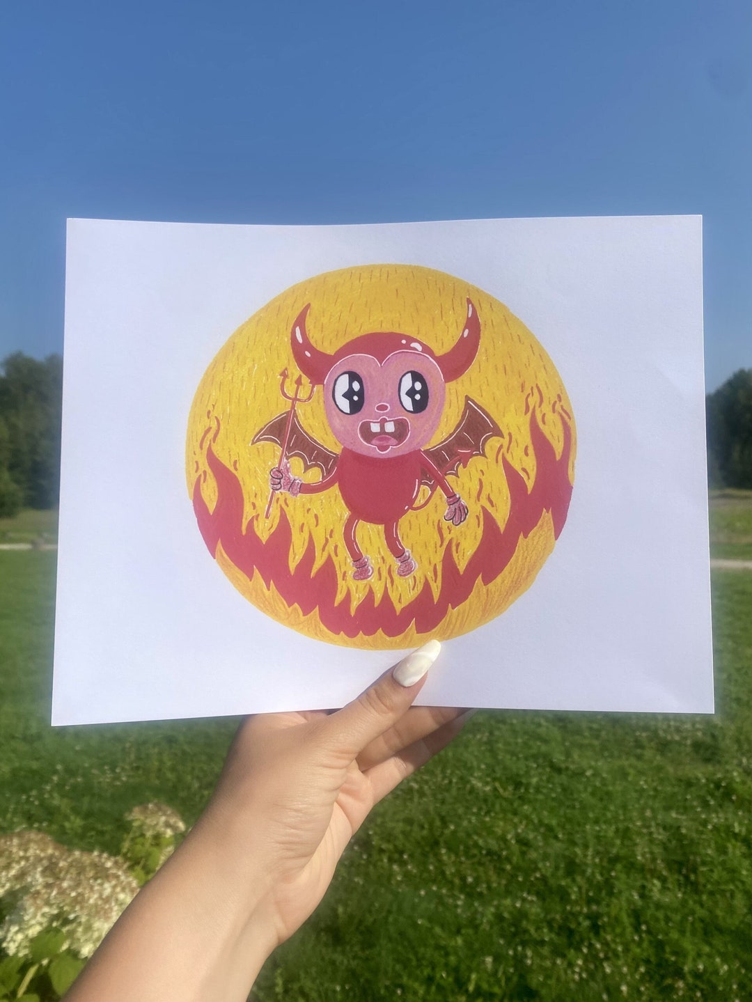 Diablito (little Devil) Art Print, Wall Art, Vintage Cartoon Style - Etsy