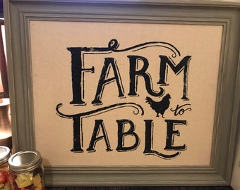 Farm to table sign | Etsy