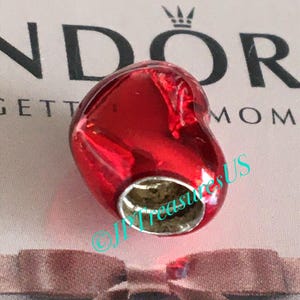 Authentic Pandora Metallic Red Heart Charm Pandora Heart Enamel Pandora ...