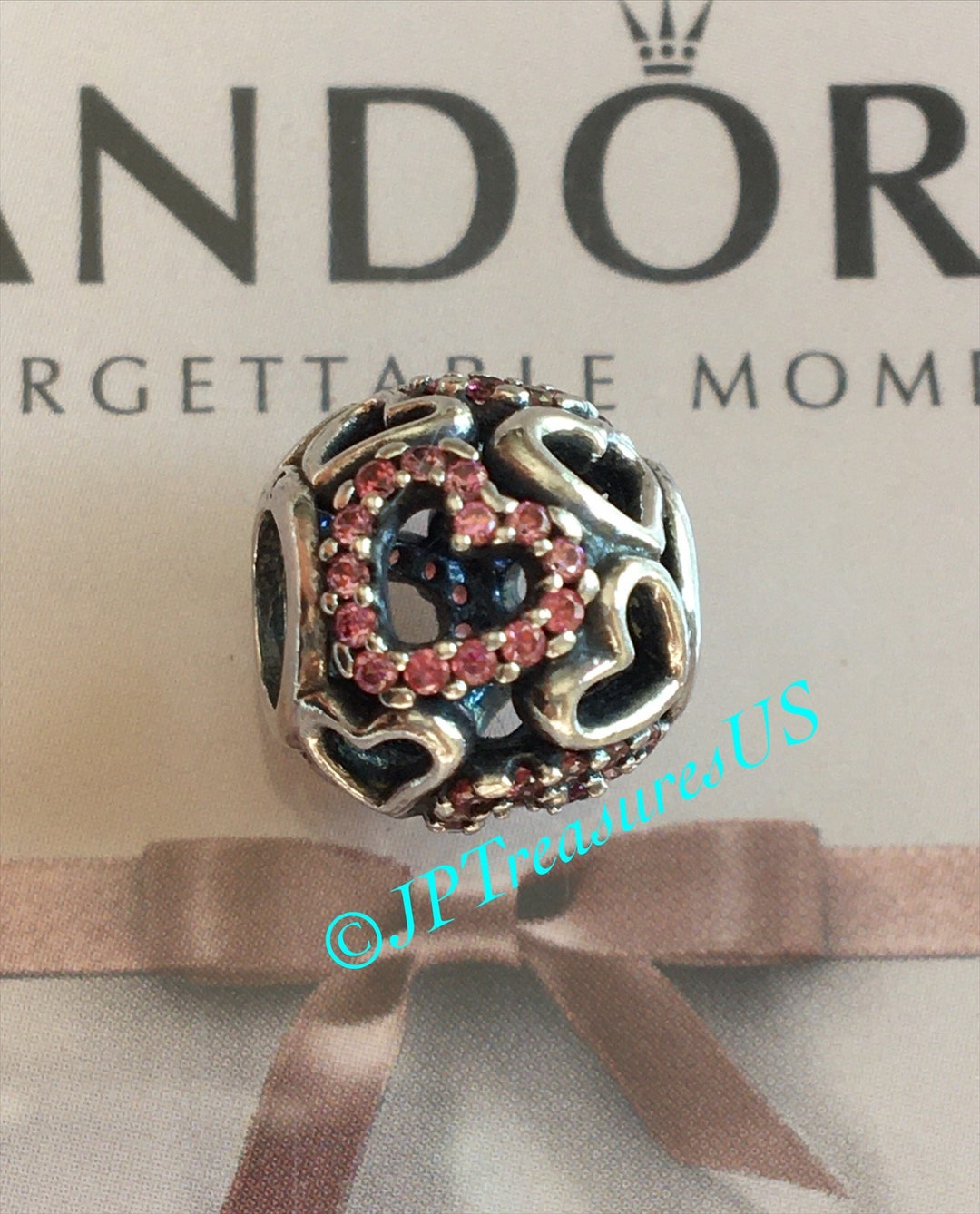 Authentic Pandora Falling in Love Openwork Pink CZ Retired Pandora ...